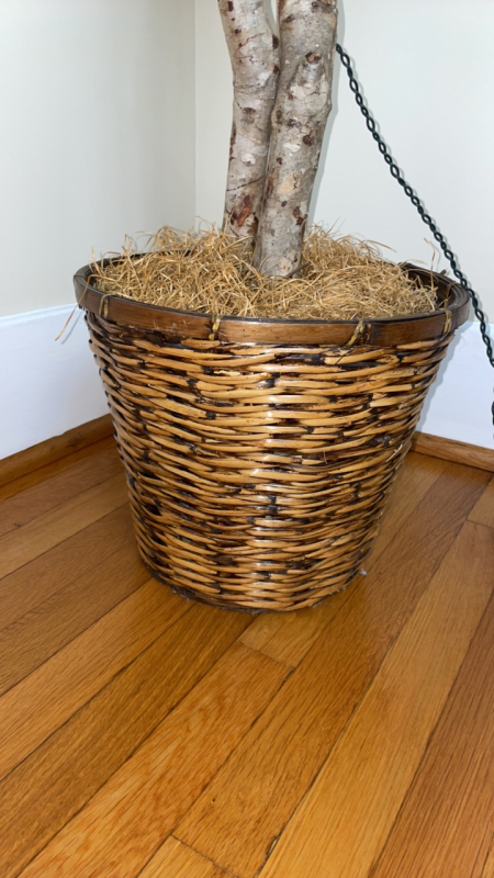 Decorative Tree in Wicker Pot with Lights